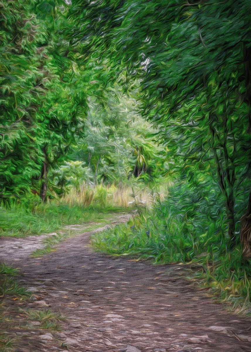 'Green Pathway' Poster, picture, metal print, paint by Joyce Steele ...