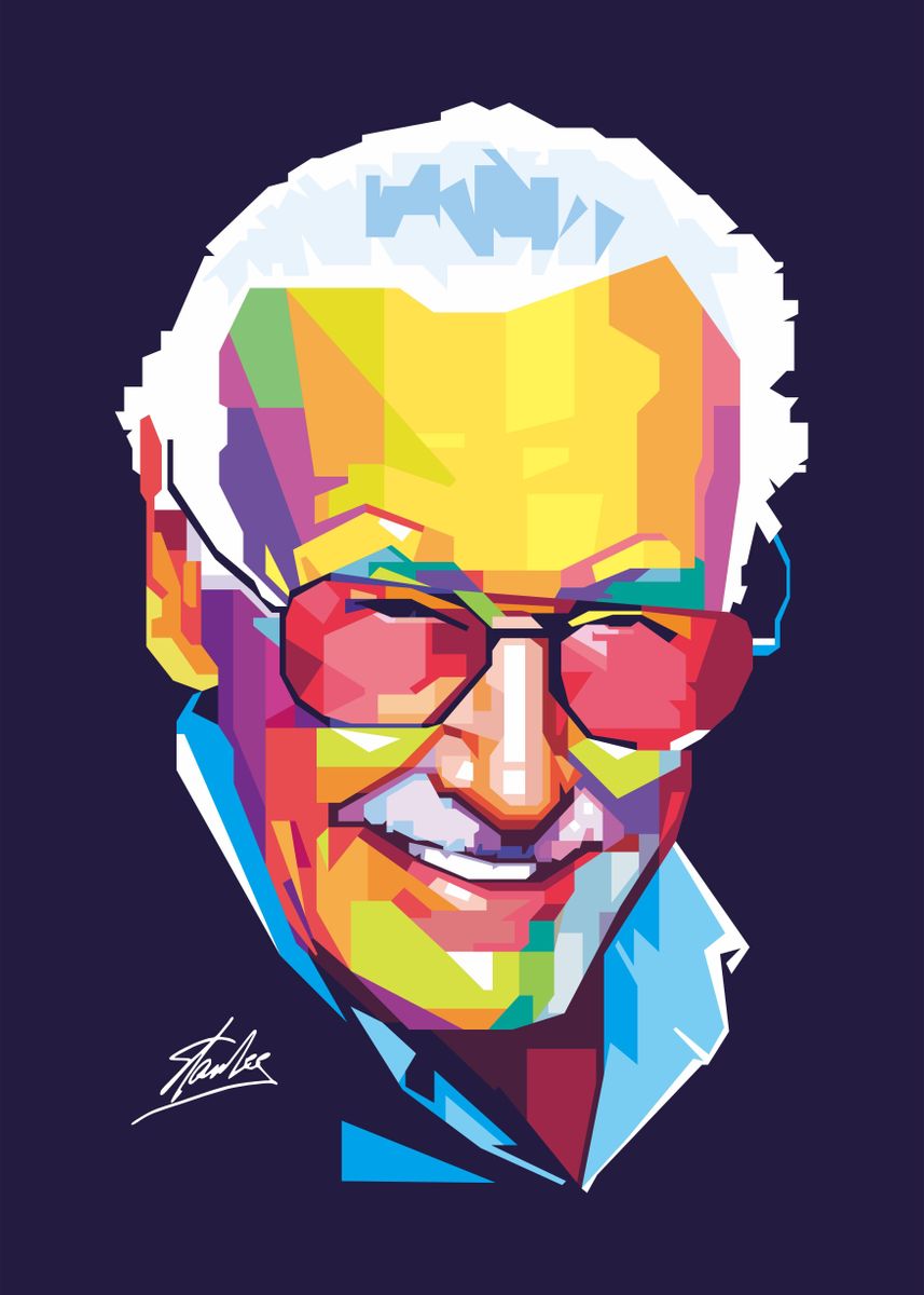 'Stan Lee' Poster, picture, metal print, paint by Deni Rahayu | Displate