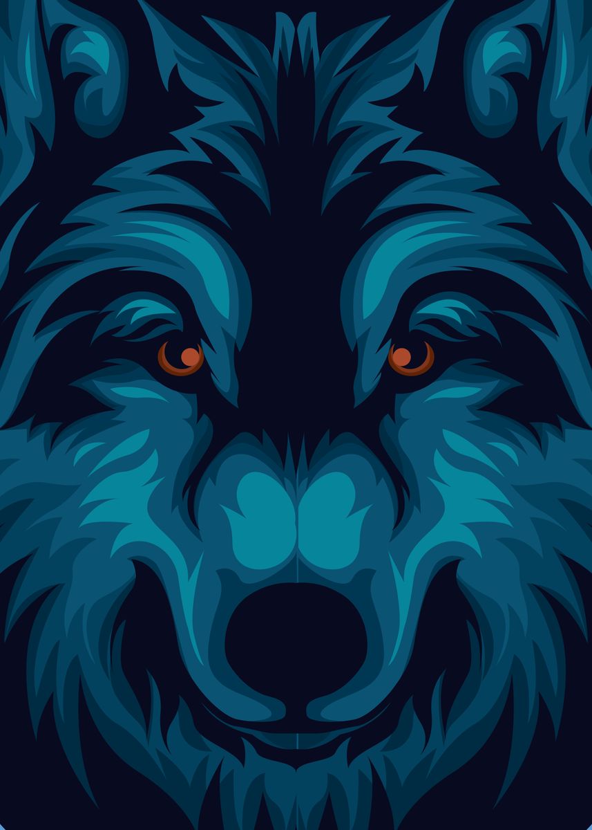 'Wolf Head Illustration' Poster, picture, metal print, paint by Dwi ...