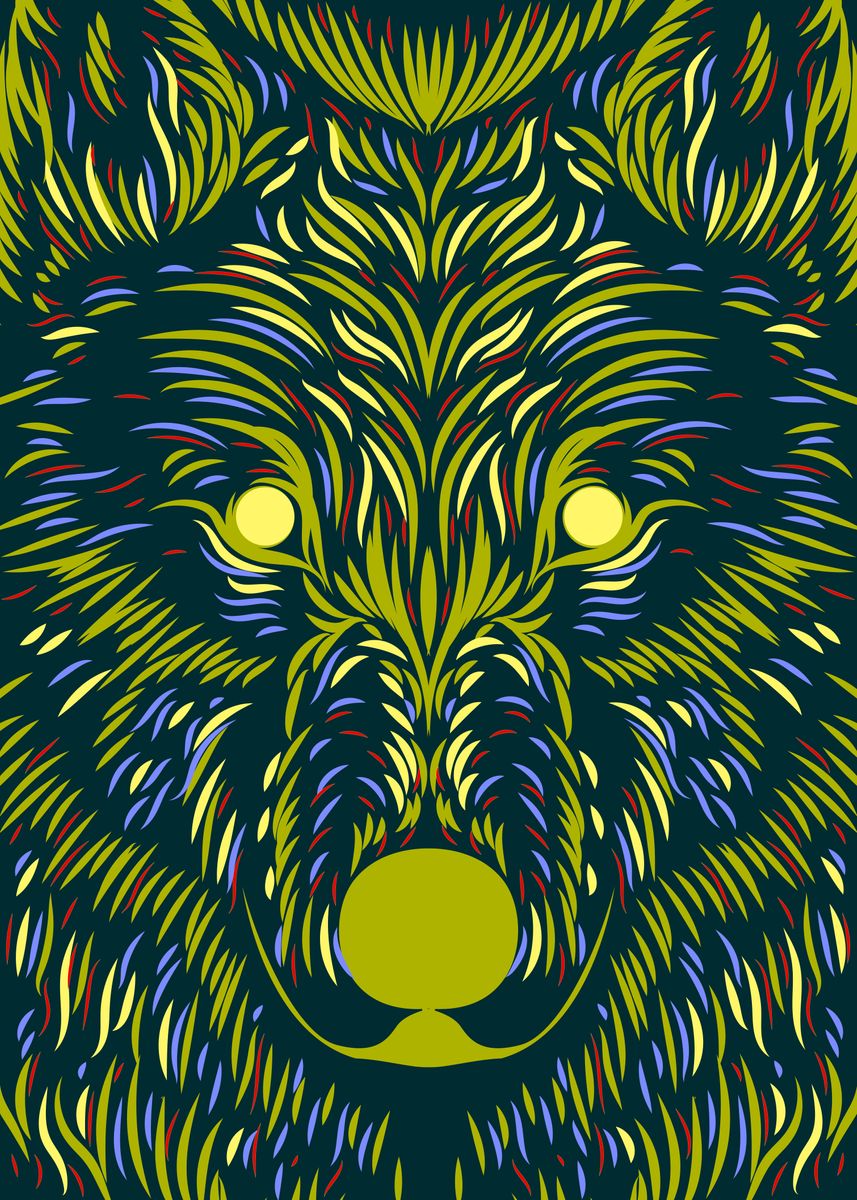 'Head Of Wolf Illustration' Poster, picture, metal print, paint by Dwi ...