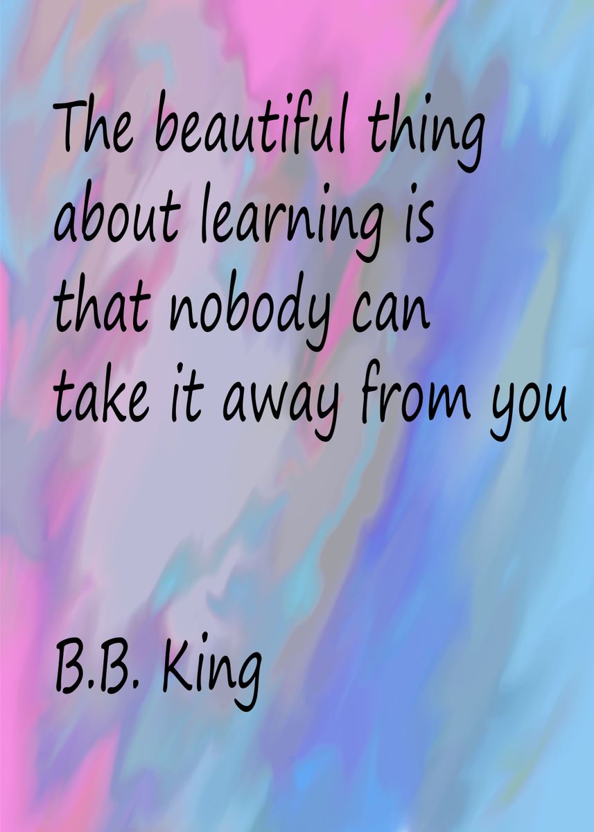 'Learning quote' Poster by Lizz J Allende | Displate