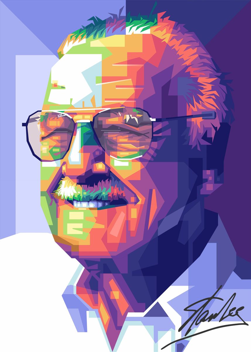 'Stan Lee' Poster, picture, metal print, paint by Wpap Artist | Displate