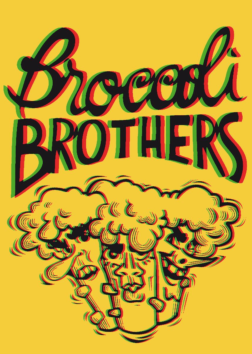 'Broccoli brothers' Poster by Nicole Cerati | Displate