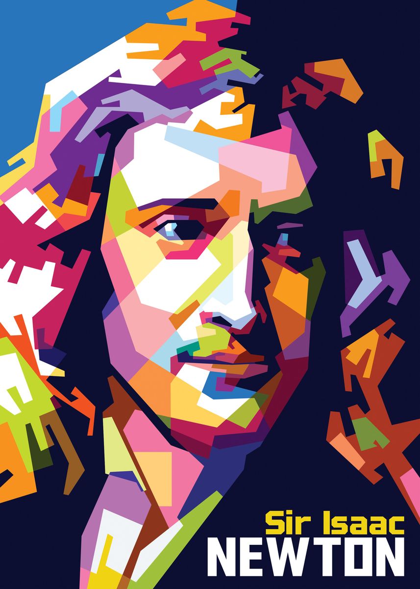 'Sir Isaac Newton' Poster, picture, metal print, paint by Ef Fadli ...