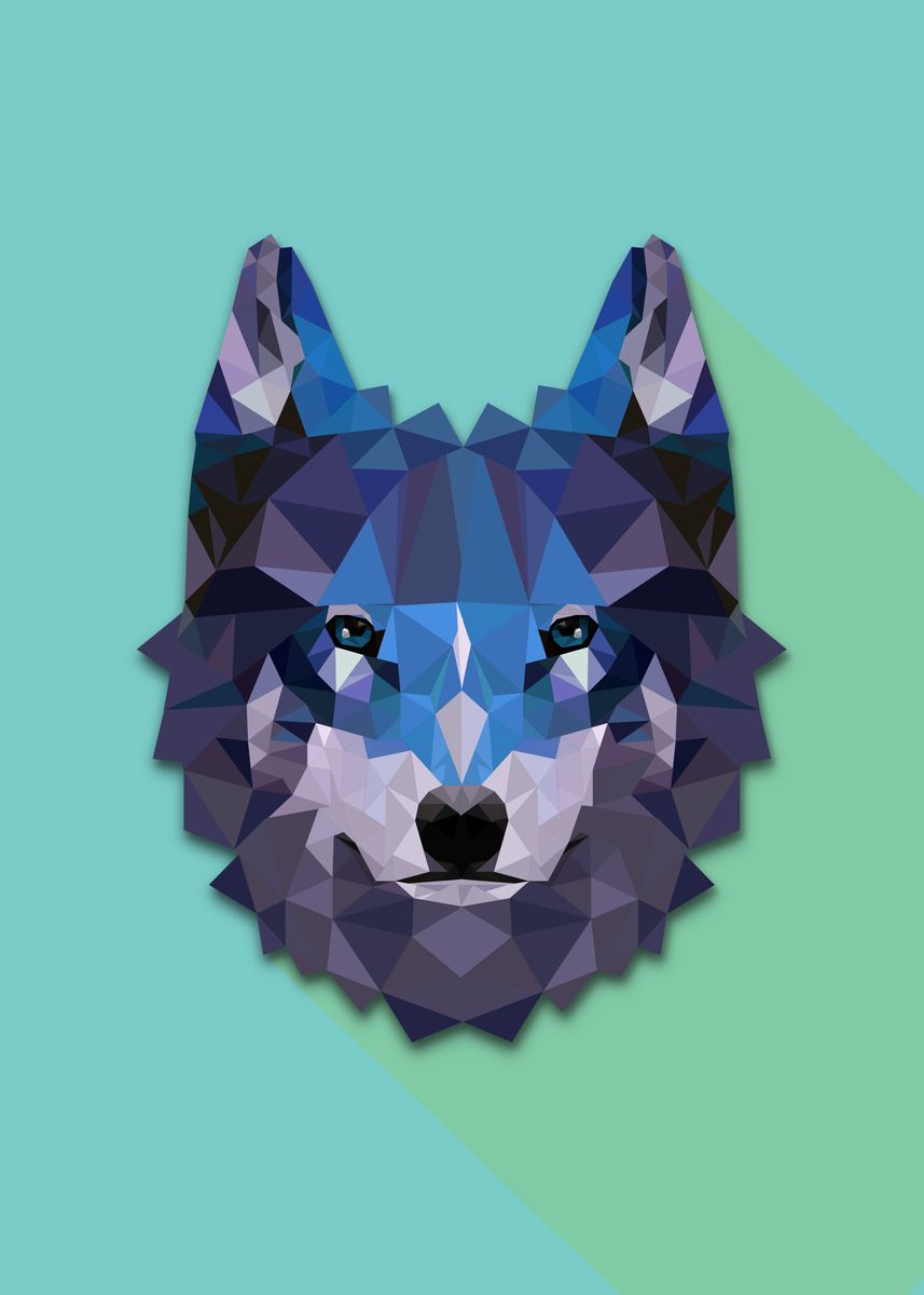 'Wolf Triangle Design' Poster, picture, metal print, paint by farid ...