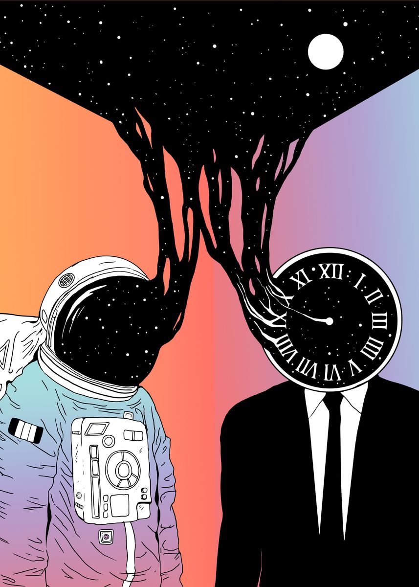 'Portrait of Space and Time' Poster, picture, metal print, paint by ...