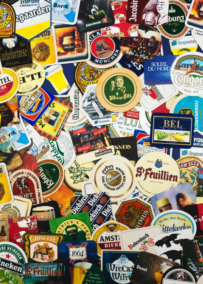 'Beer coaster wallpaper' Poster, picture, metal print, paint by ...