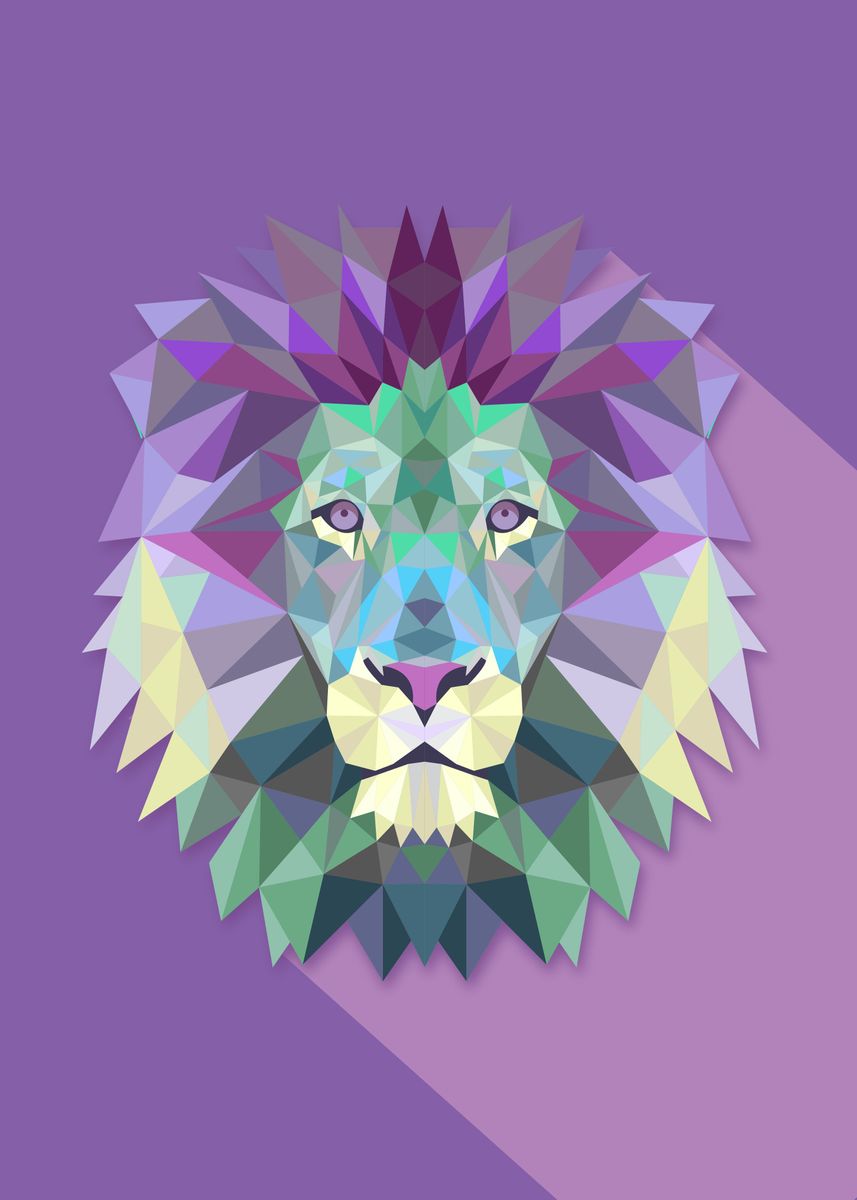 'Lion triangle design' Poster, picture, metal print, paint by farid ...