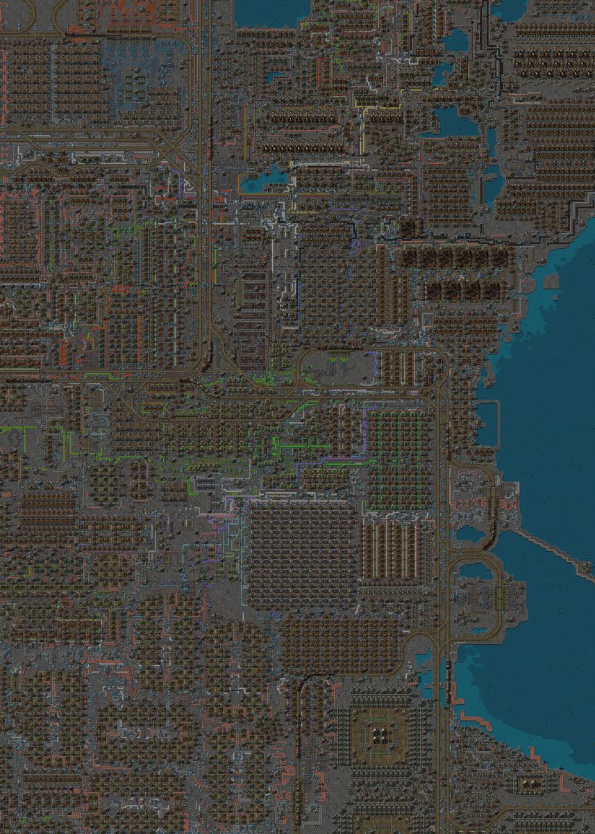 'Factorio Spaghetti' Poster, picture, metal print, paint by Fredrik ...