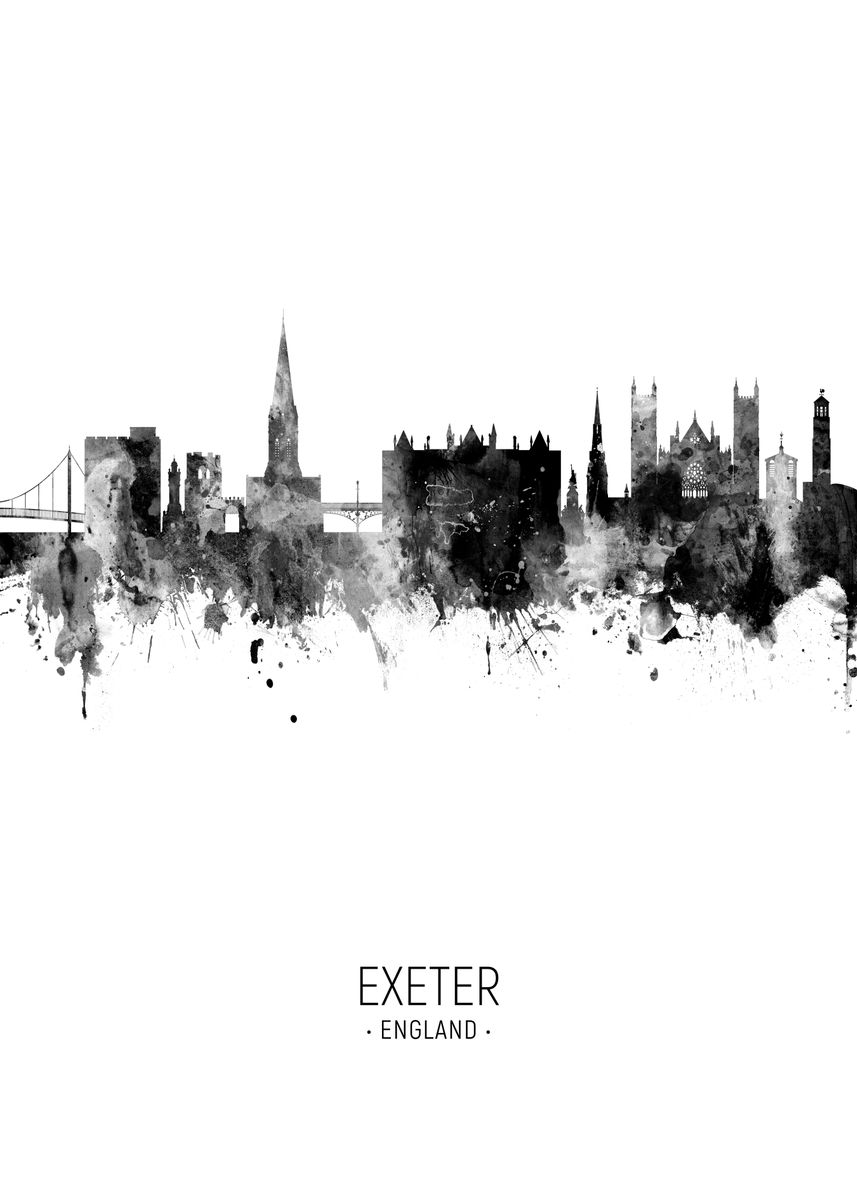'Exeter England Skyline' Poster by Michael Tompsett | Displate