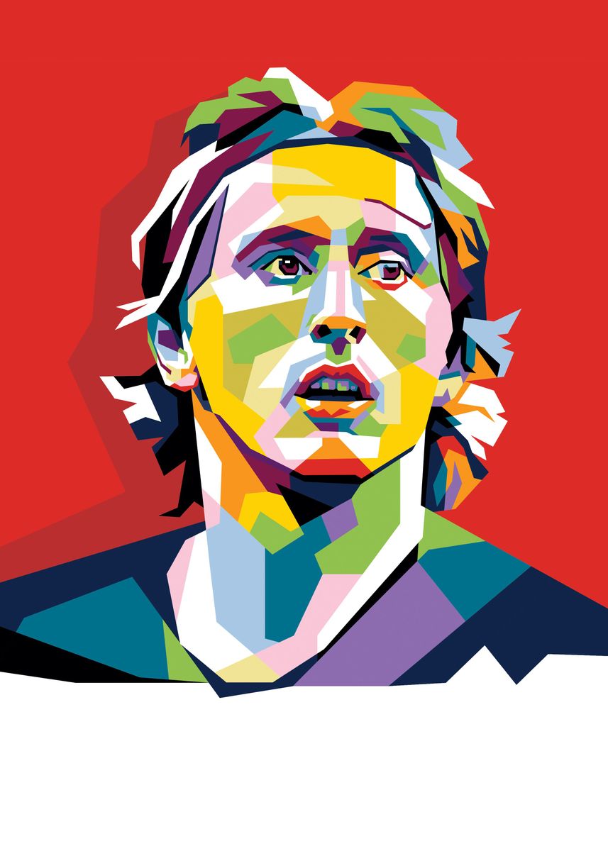'luka Modric pop art ' Poster, picture, metal print, paint by Roseed ...