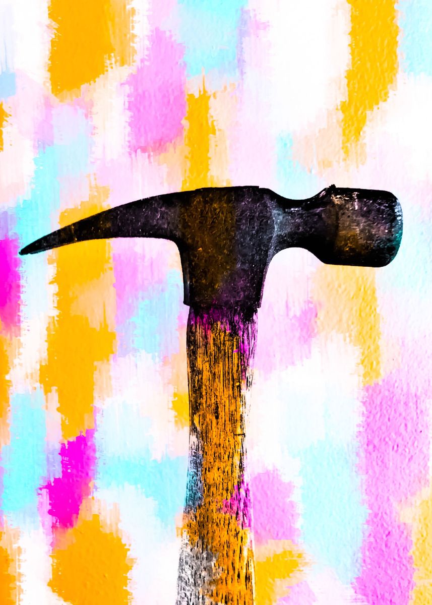 'hammer with painting' Poster, picture, metal print, paint by timmy LA ...