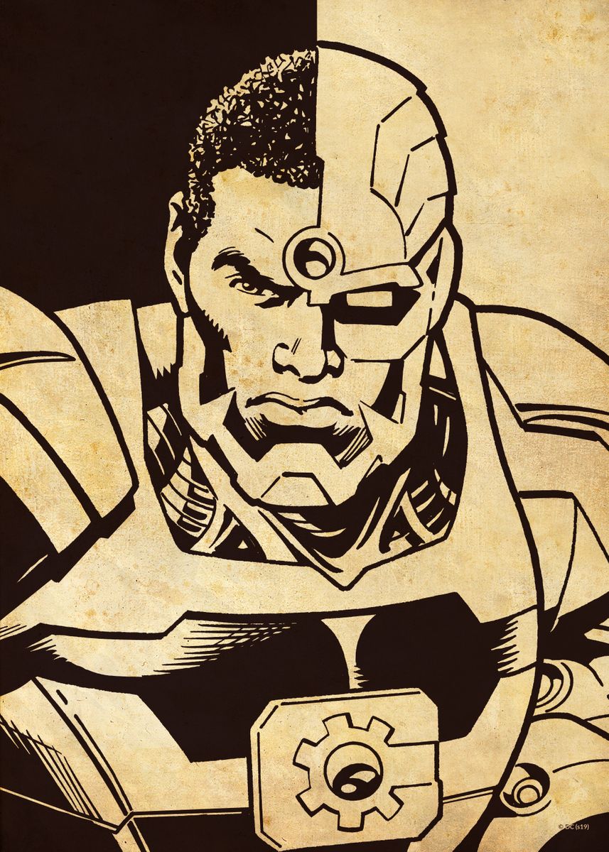 'Cyborg' Poster, picture, metal print, paint by DC Comics | Displate