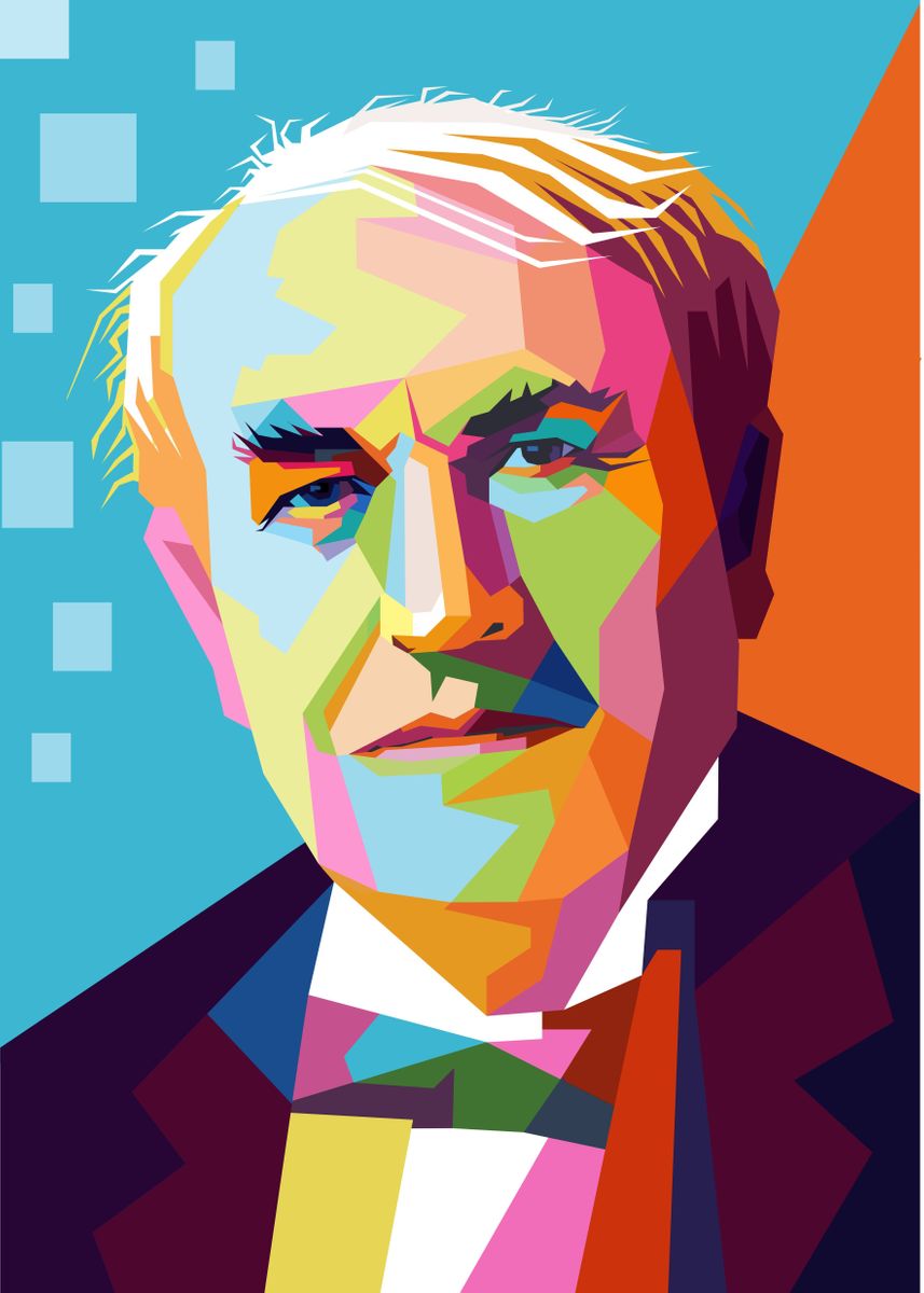 'Thomas A Edison' Poster, picture, metal print, paint by setiyadi ...