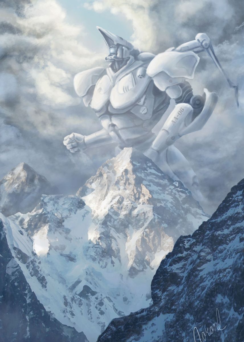 'GOD mech' Poster, picture, metal print, paint by Aaron Loveday | Displate