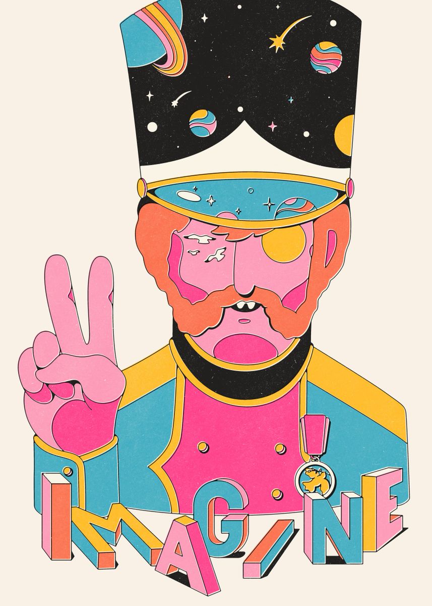 'Imagine' Poster, picture, metal print, paint by matheus lopes | Displate