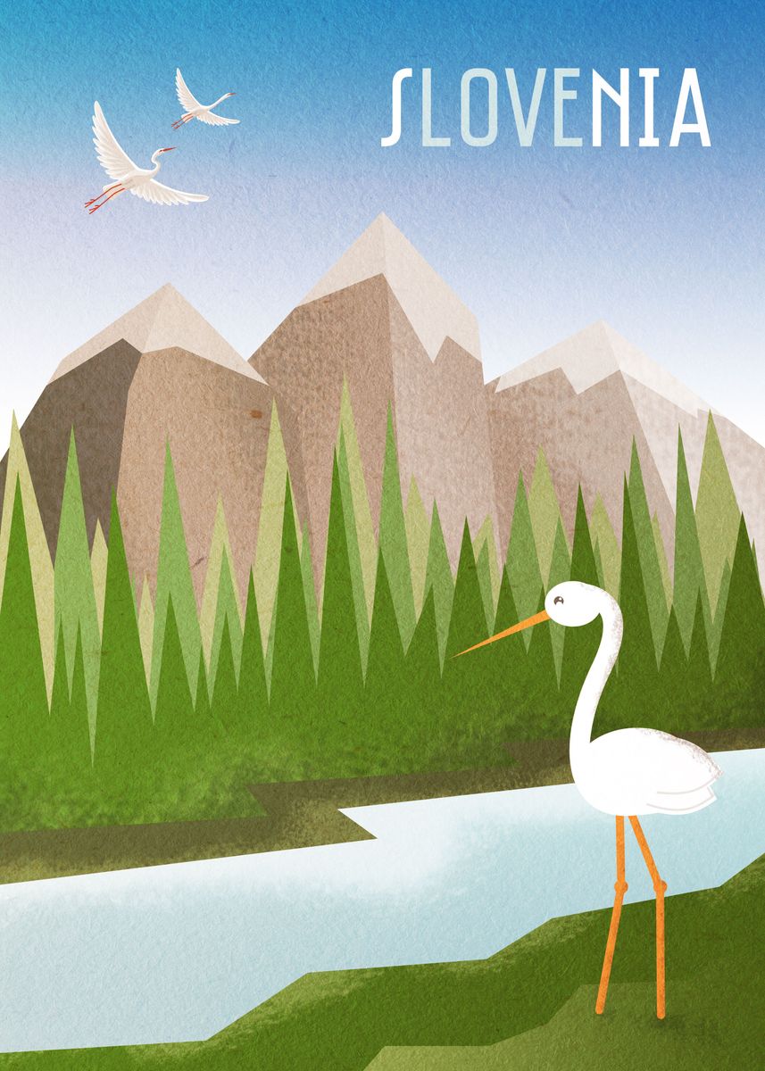 'Retro Slovenia' Poster, picture, metal print, paint by Uros Piculin ...