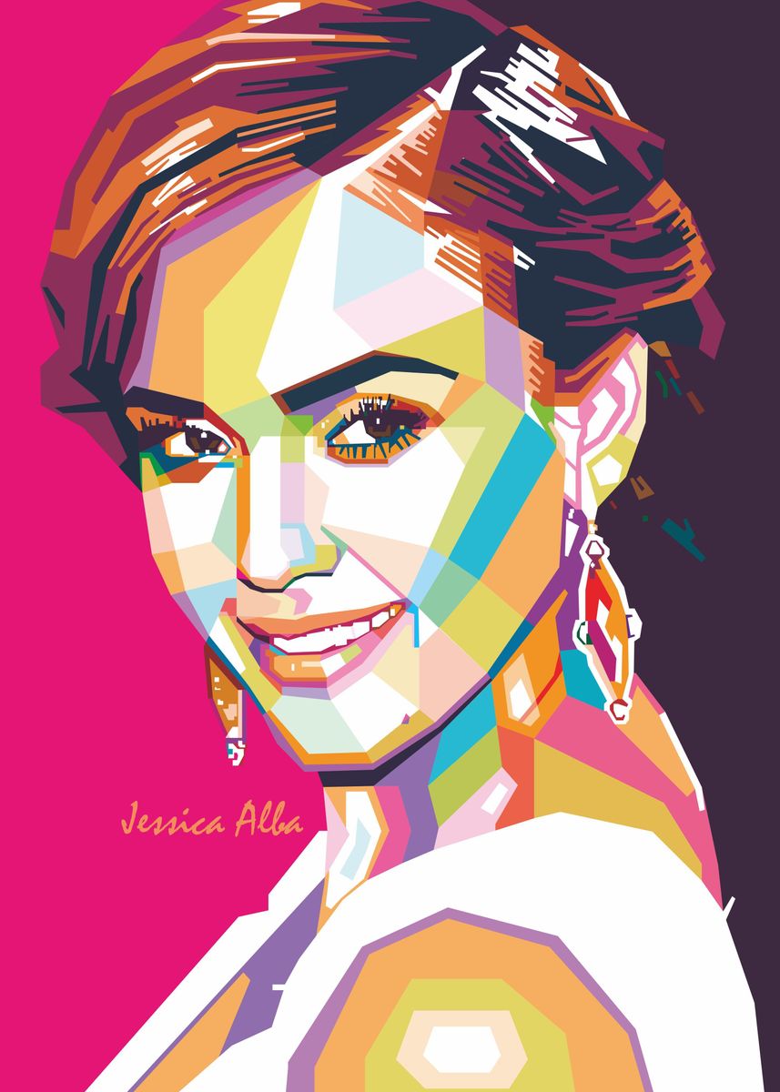 'Jessica Alba' Poster, picture, metal print, paint by Royyen Roy | Displate