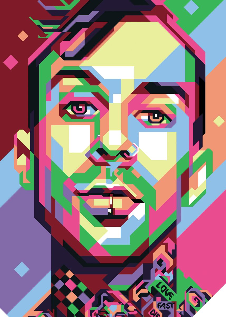 'TRAVIS BARKER WPAP' Poster by Popart PosterS | Displate