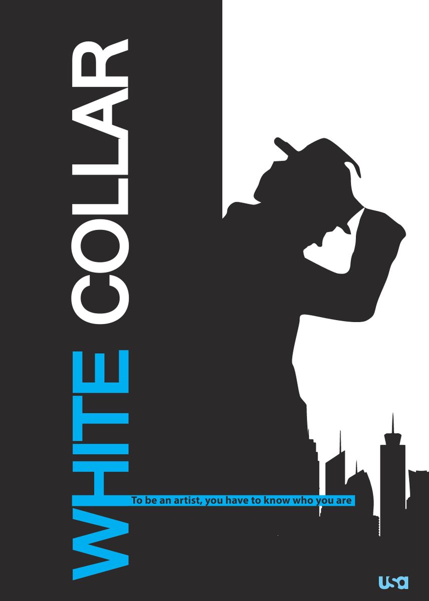 'white collar' Poster, picture, metal print, paint by ioanna xorxoroni ...