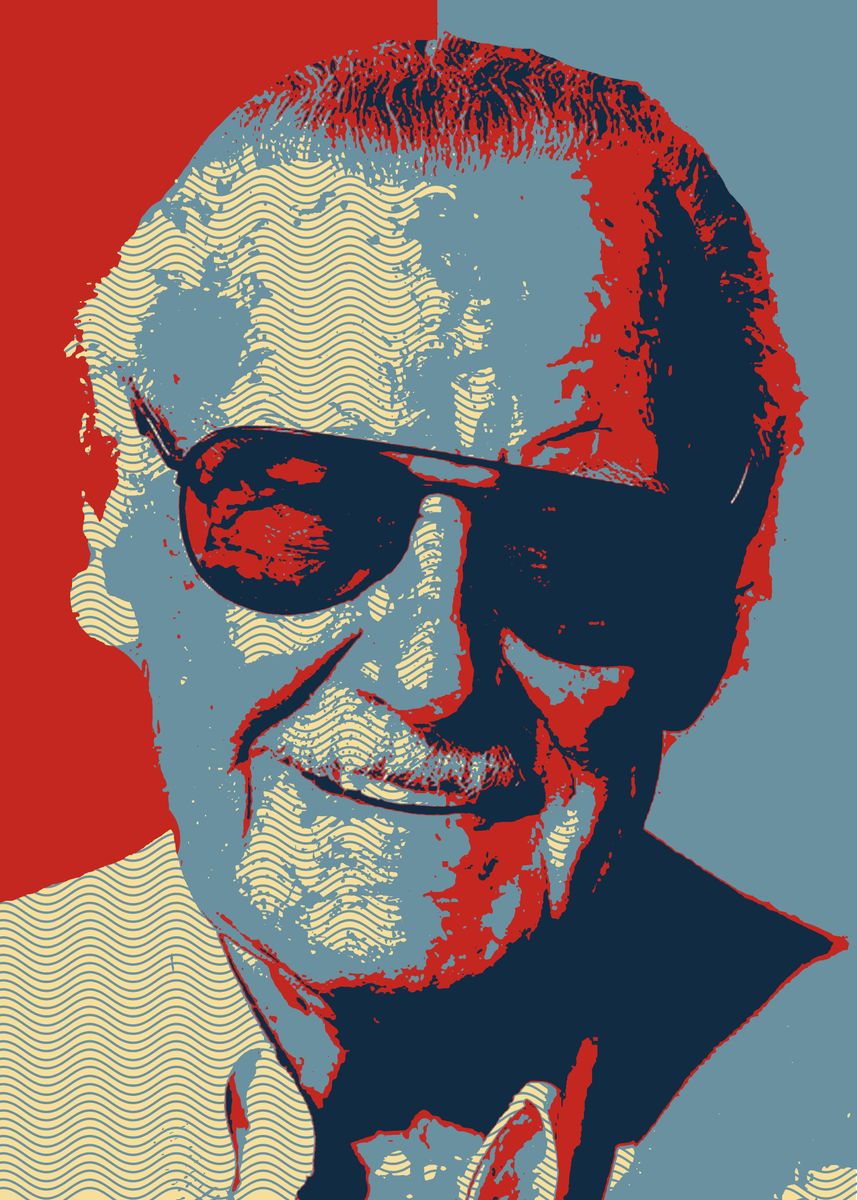 'Stan Lee' Poster, picture, metal print, paint by Izmo Scribbles | Displate