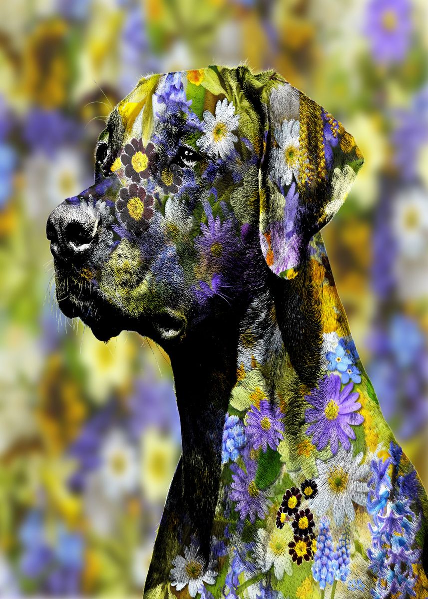 'Flower Rhodesian Ridgeback' Poster, picture, metal print, paint by Jay ...
