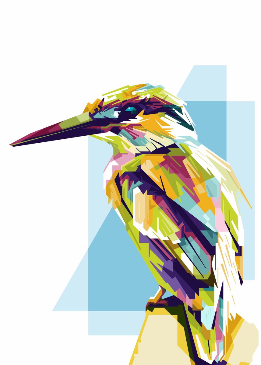 'Beautiful bird peched' Poster, picture, metal print, paint by Axmawe ...