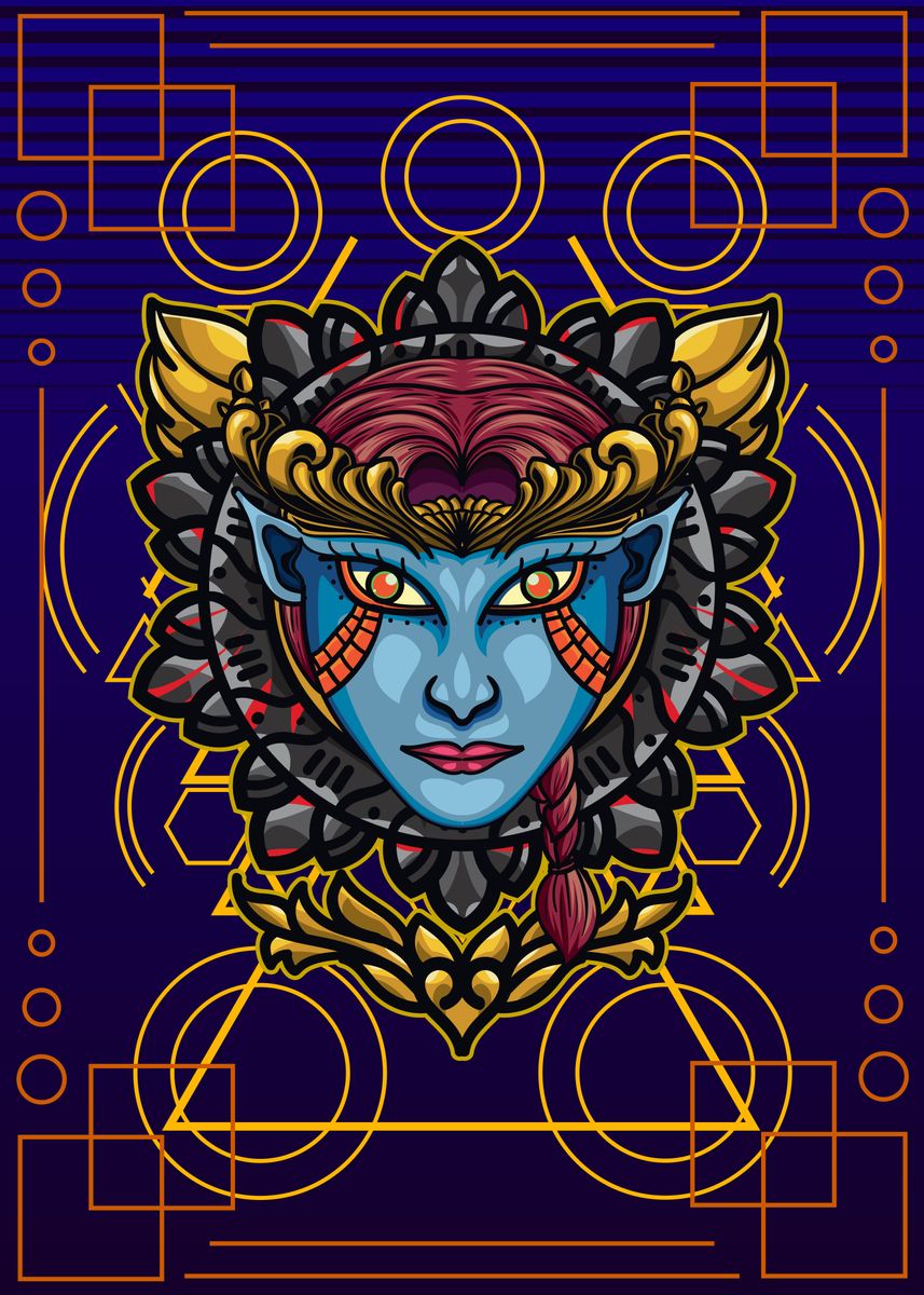 'Ghost Angel Face Geometric' Poster, picture, metal print, paint by Dwi ...