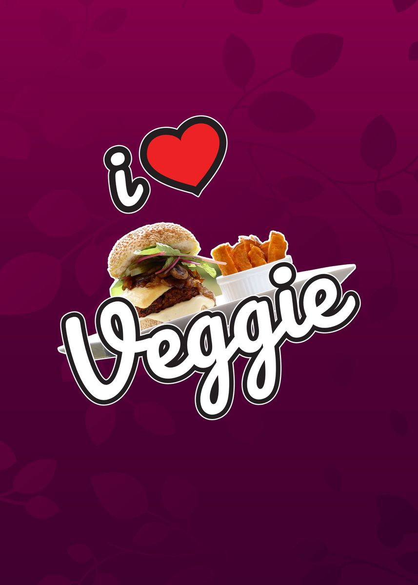 'I love VEGGIE' Poster by Boxo Designs | Displate