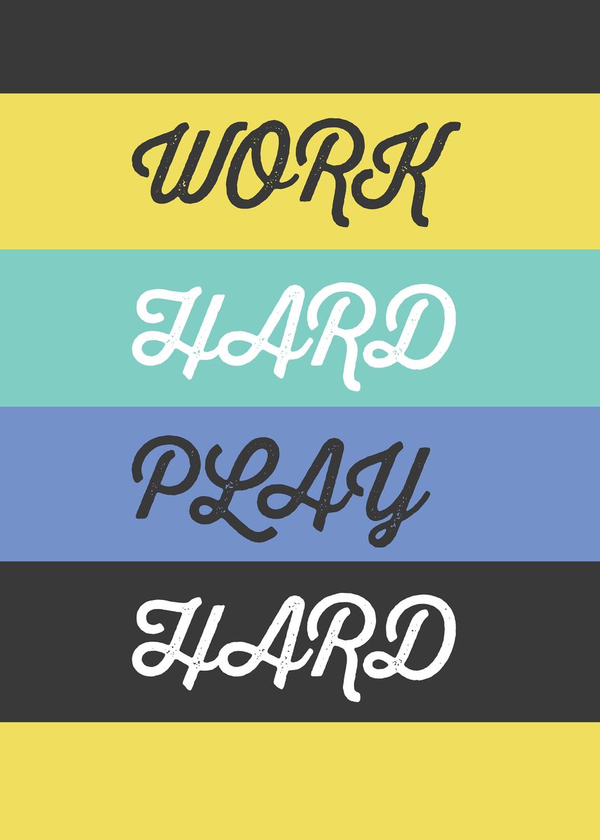 'Work Hard Pray Hard' Poster, picture, metal print, paint by black ...