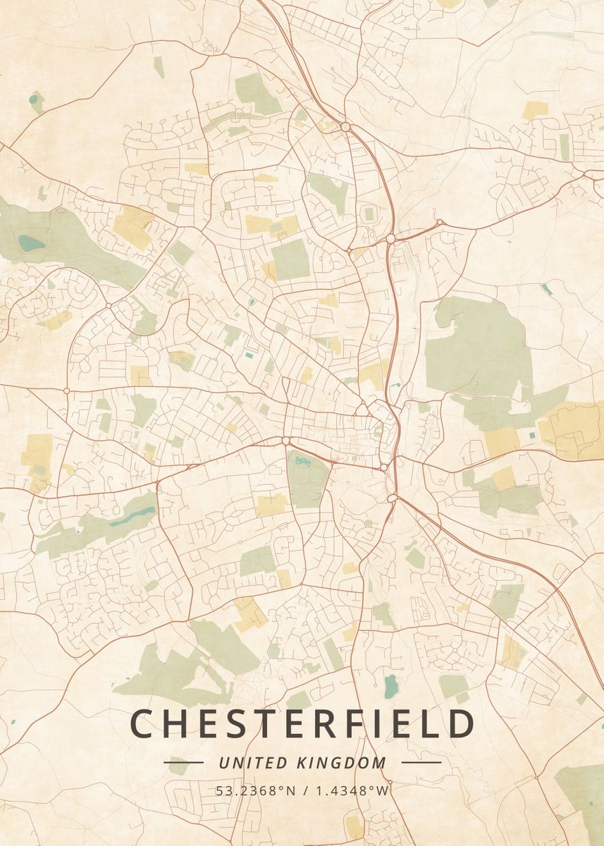 'Chesterfield UK' Poster by Designer Map Art | Displate