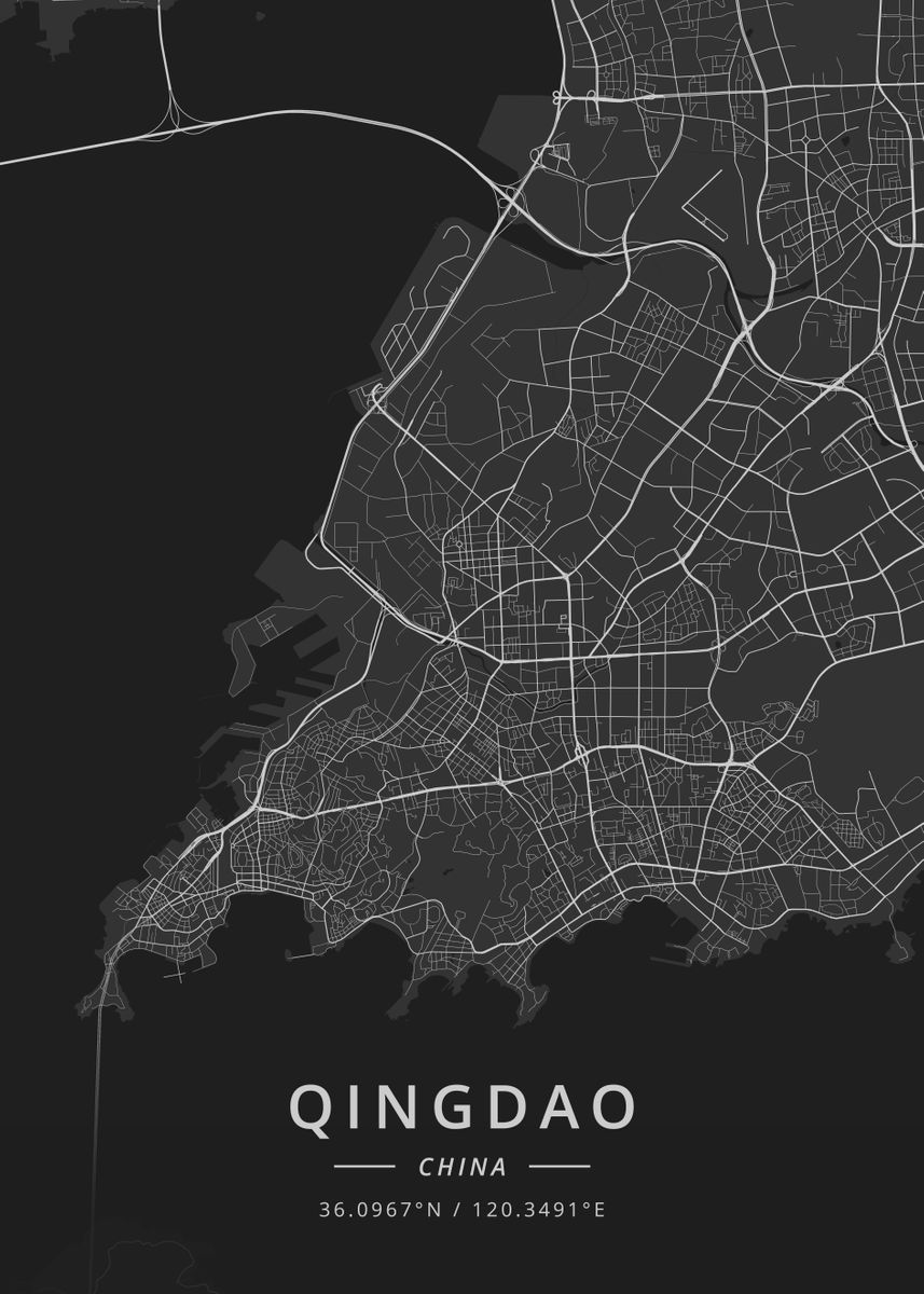 'Qingdao China' Poster by Designer Map Art | Displate