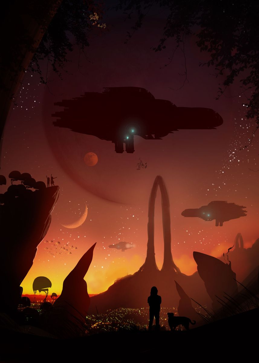 'Off World Sunset' Poster, picture, metal print, paint by Luis Peres ...