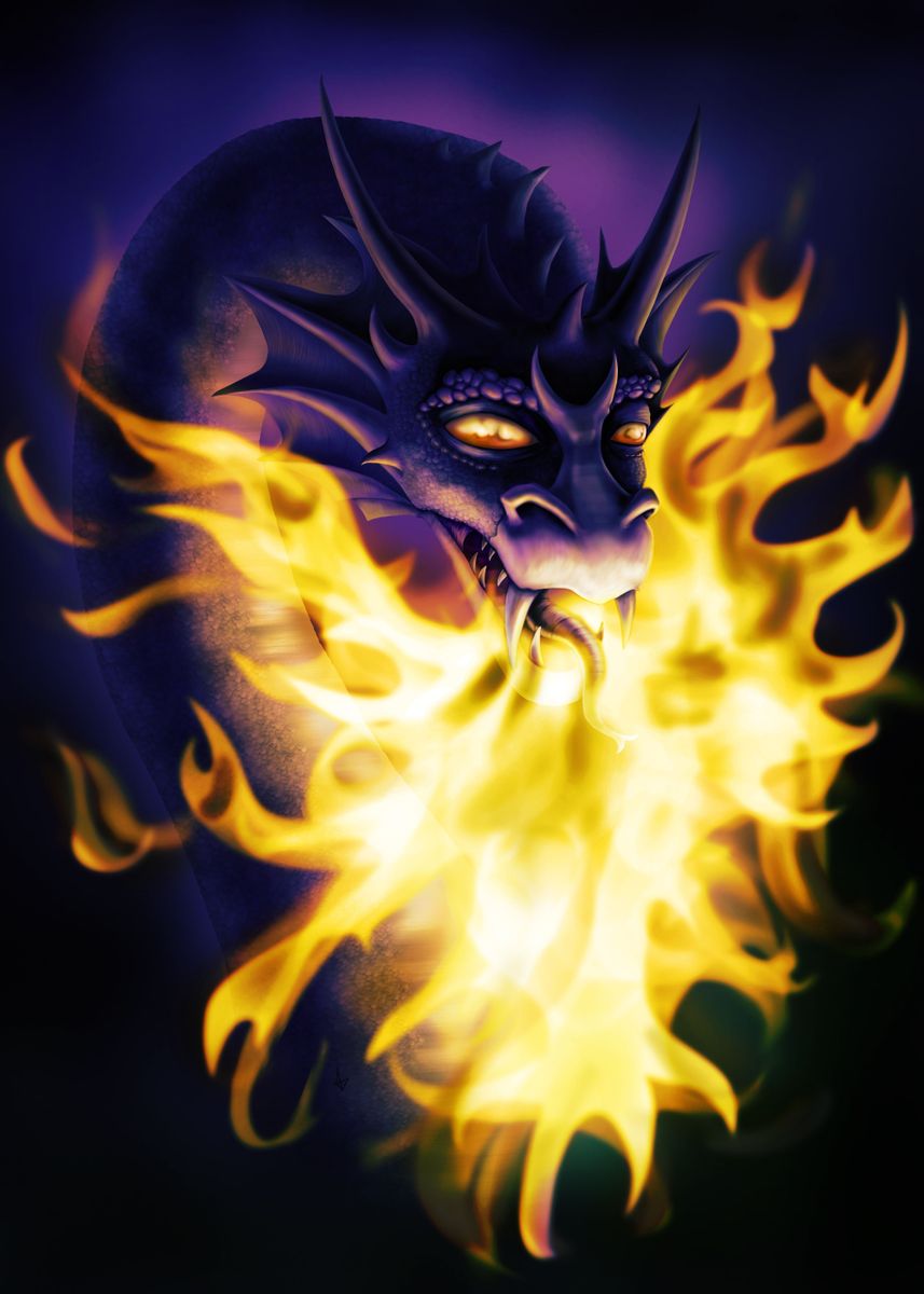 'Firebreather' Poster, picture, metal print, paint by Amanda Diehl ...