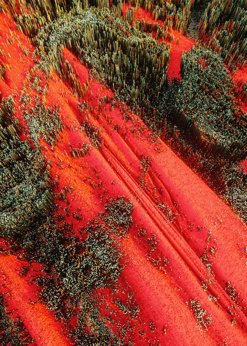 'Red Mountain' Poster, picture, metal print, paint by Evi Radauscher ...