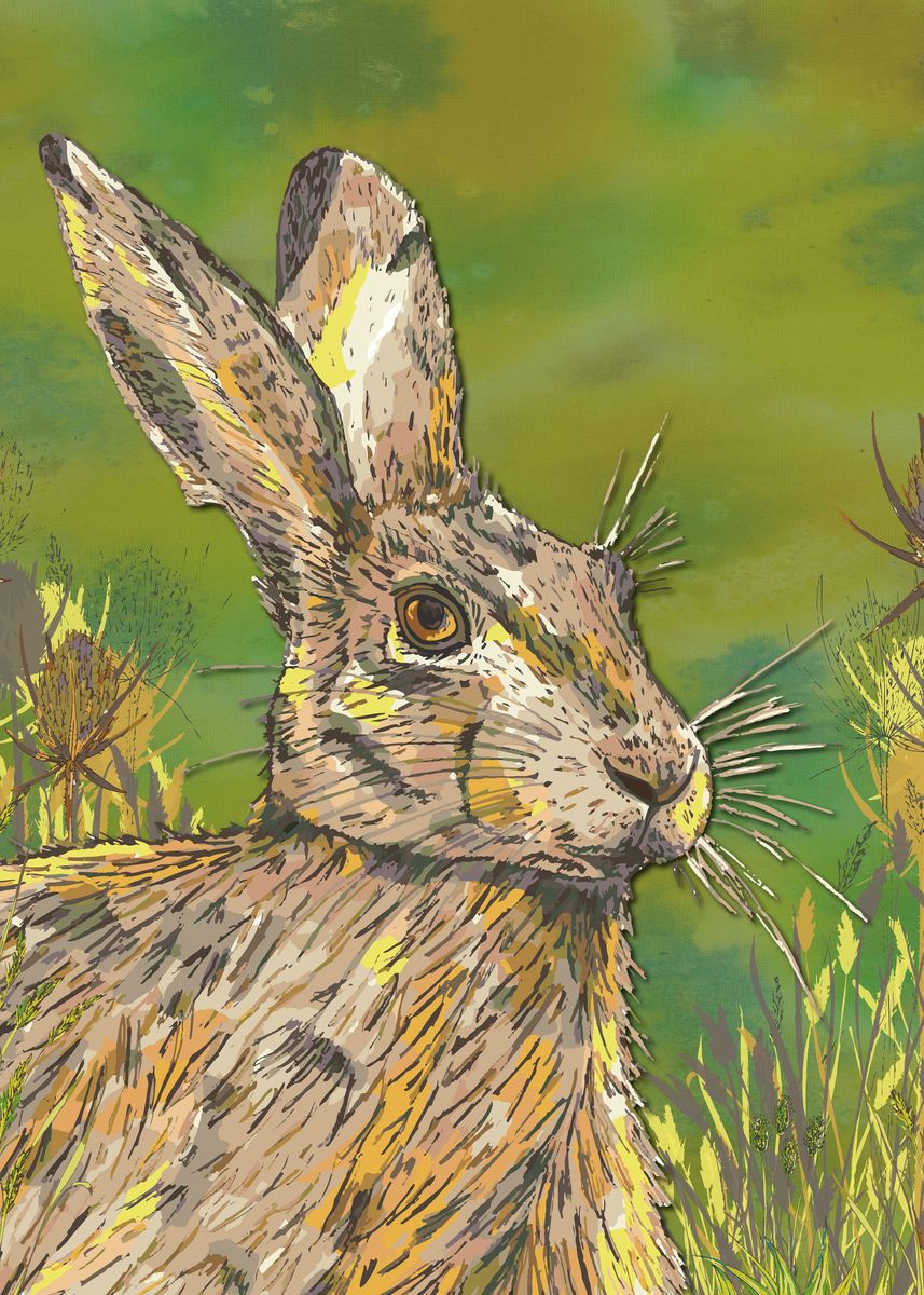 'Summer Hare' Poster by Lotti Brown | Displate