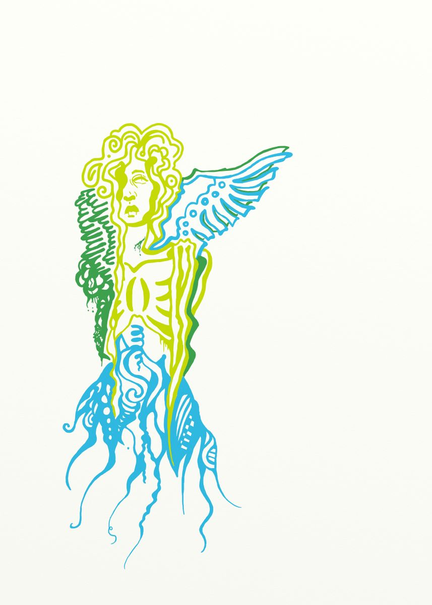'Green Figure' Poster, picture, metal print, paint by Ráhel Sajgó ...