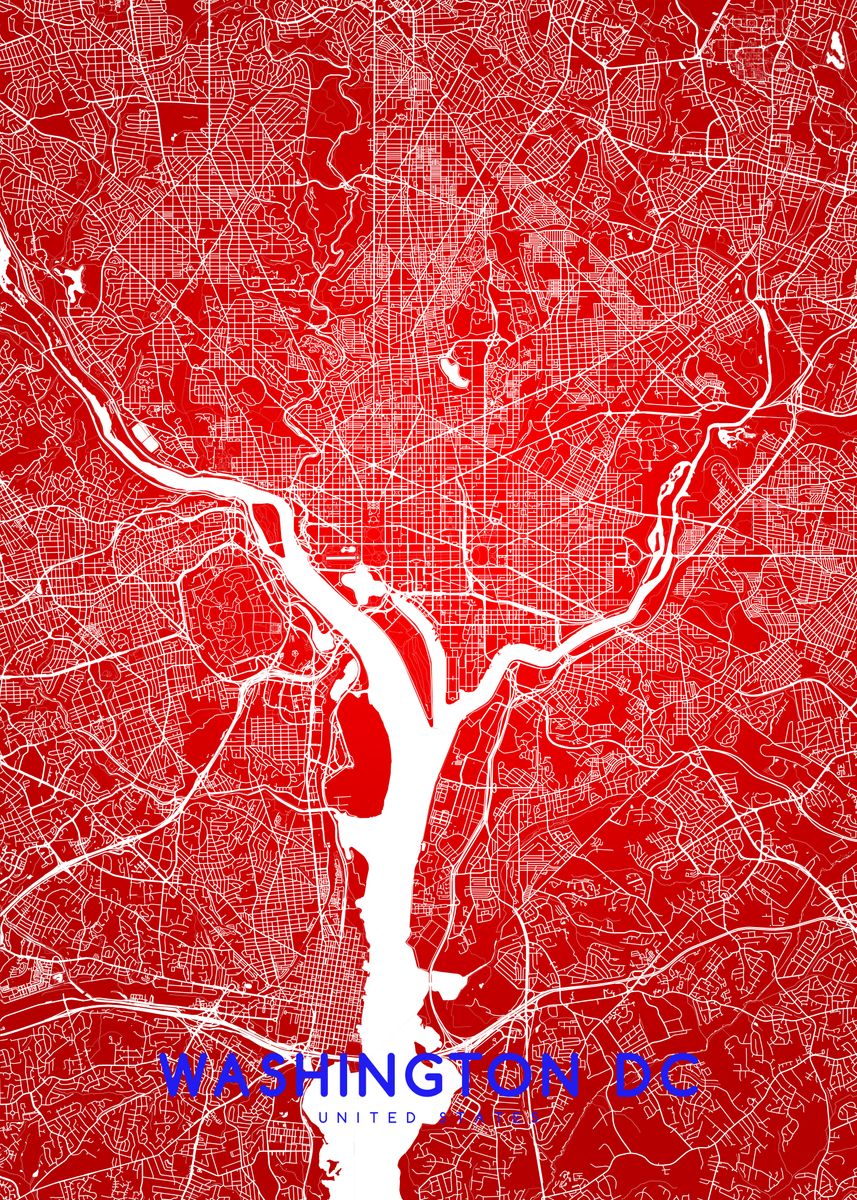 'Washington DC map' Poster by mapsies | Displate