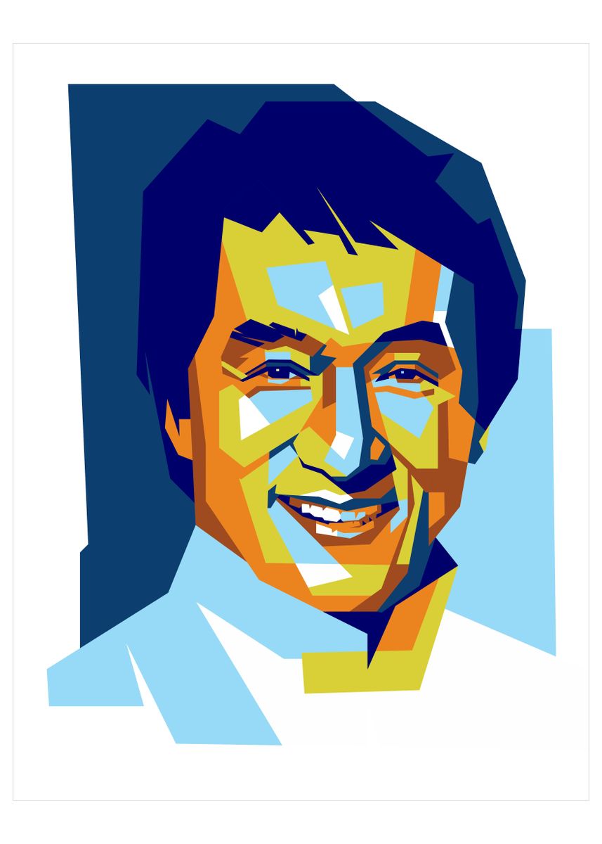 'Jackie Chan Portrait' Poster, picture, metal print, paint by Abby Baok ...