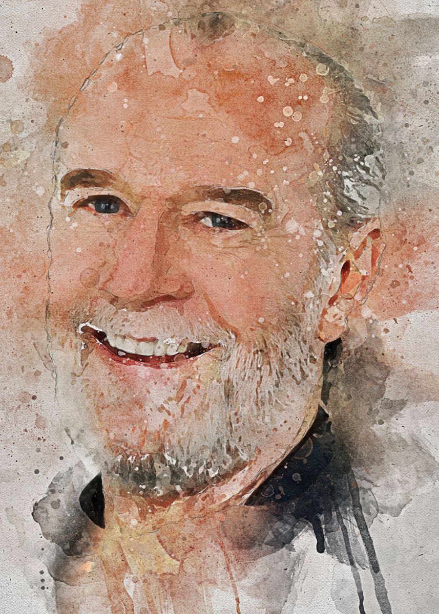 'George Carlin' Poster, picture, metal print, paint by Kitty Kit | Displate