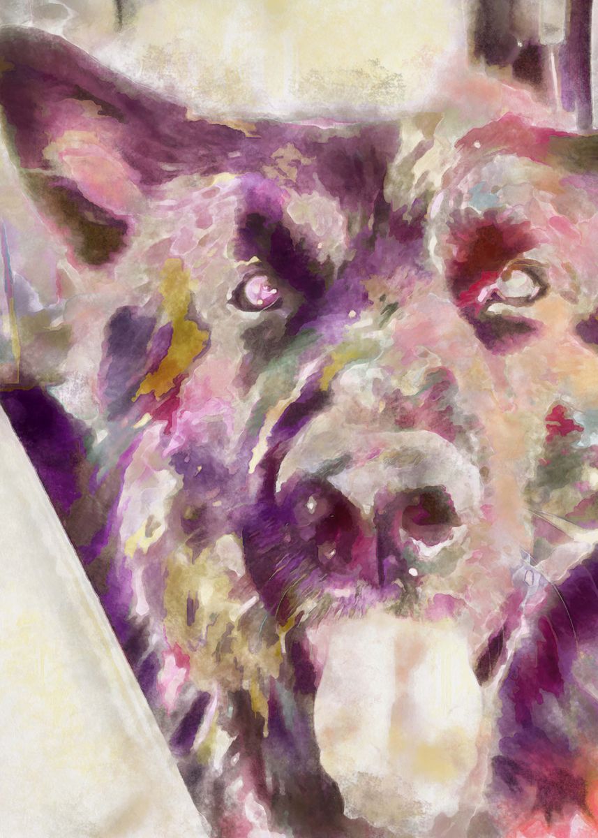 'Abstract dog watercolor' Poster by Chris Ellis | Displate