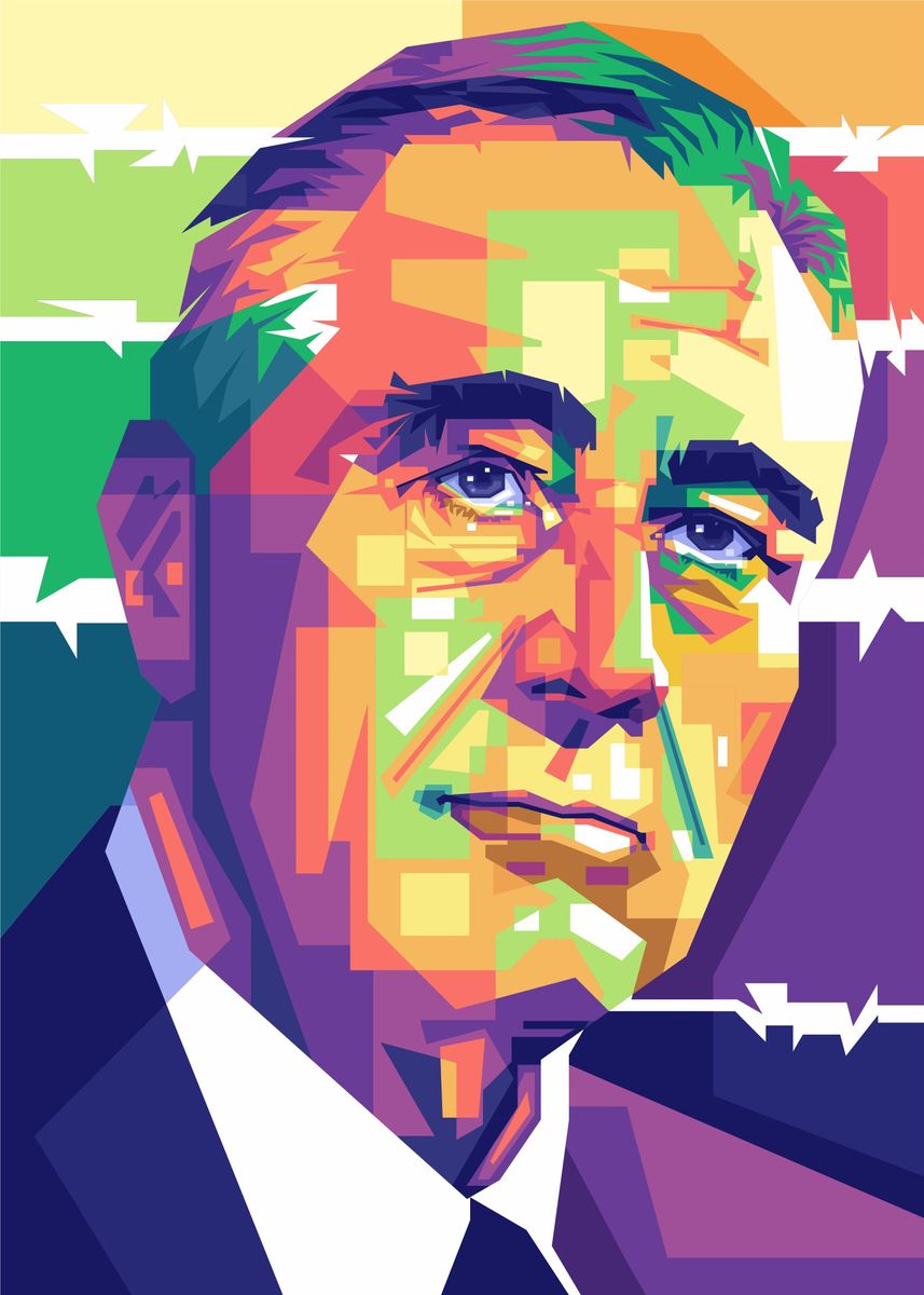 'Franklin Delano Roosevelt' Poster, picture, metal print, paint by Wpap ...