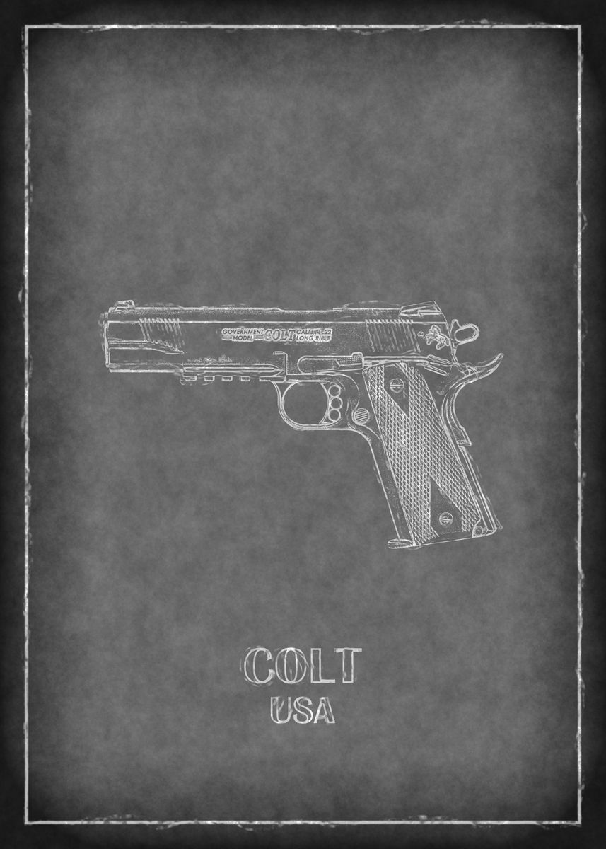 'Colt Handgun' Poster, picture, metal print, paint by VOODOO PRODUCTION ...