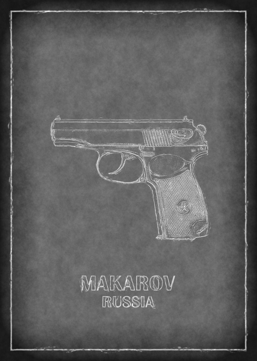 'Makarov Handgun' Poster, picture, metal print, paint by VOODOO ...