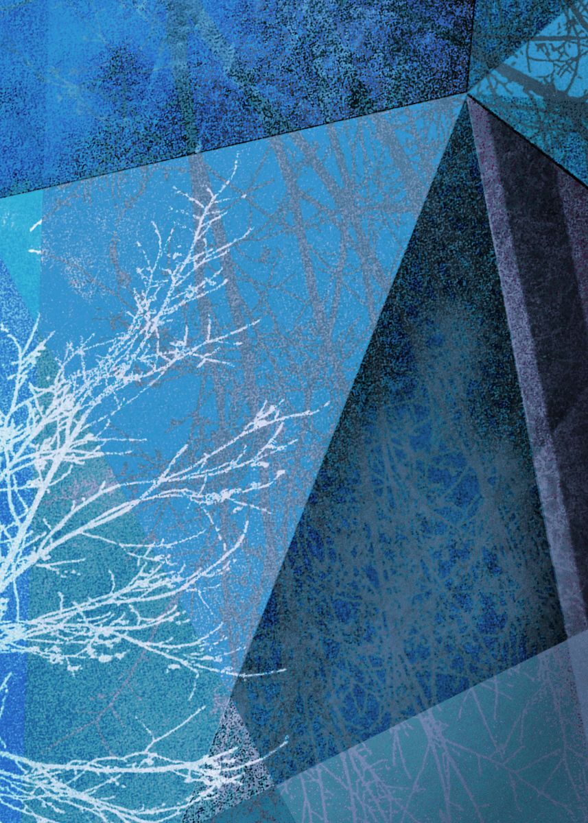 'P19-F3 TREES AND TRIANGLES' Poster, picture, metal print, paint by Pia ...