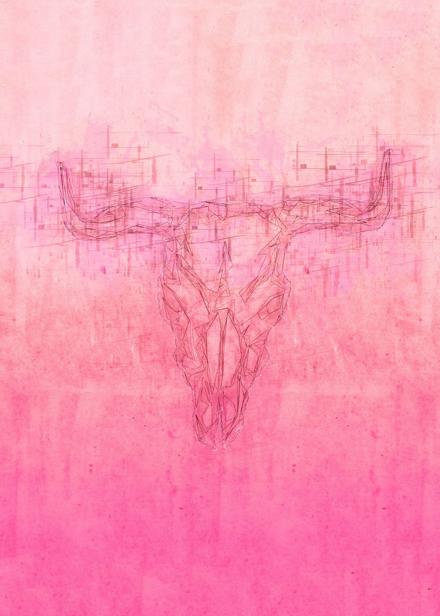 'Buffalo Skull' Poster, picture, metal print, paint by 4T4 Design ...