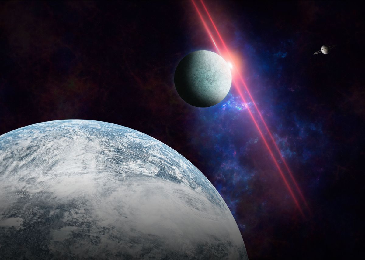 'The twin planets' Poster by Alain Gaymard | Displate