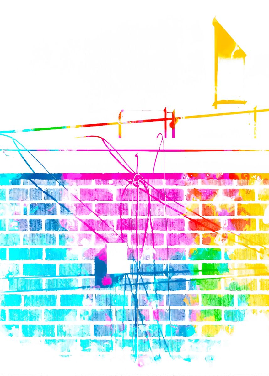 'brick building' Poster, picture, metal print, paint by timmy LA | Displate