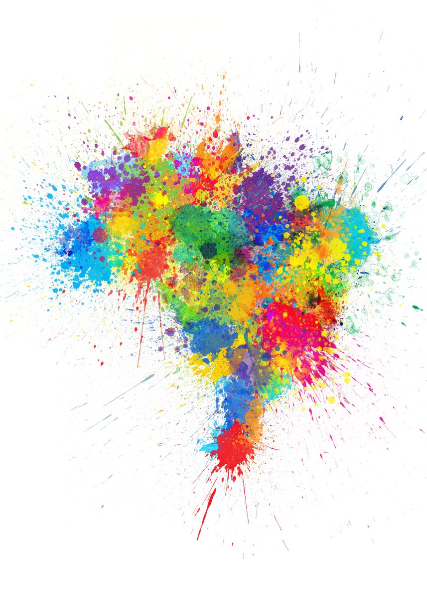 'Brazil Splash Map' Poster by Michael Tompsett | Displate