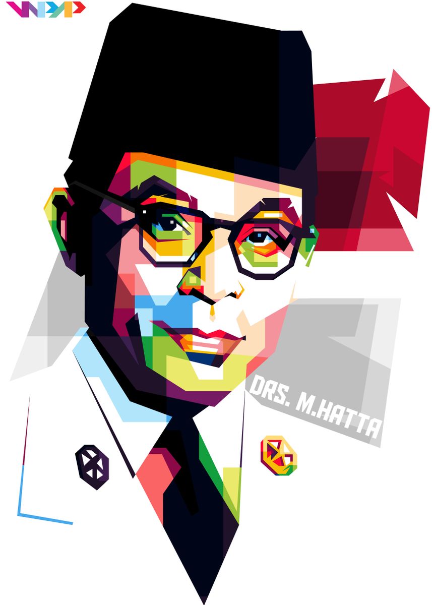 'M Hatta in WPAP' Poster, picture, metal print, paint by Dimas Satrio ...